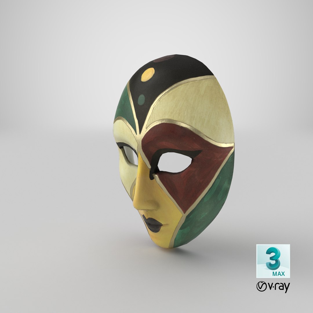 3d Mask Carnival Clay Model
