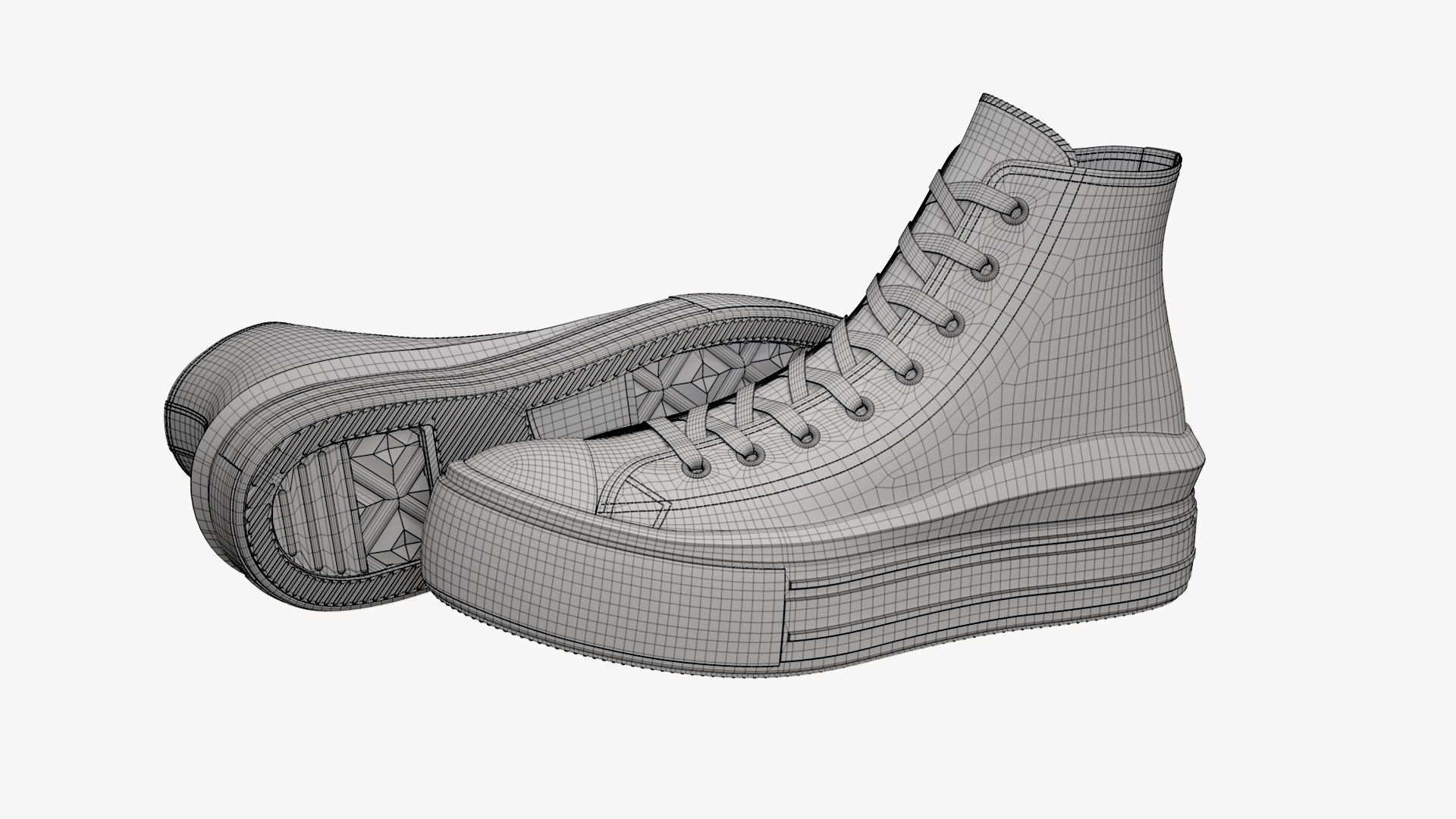 Chuck Taylor All Star Move Platform High Top Black 3D Model ...