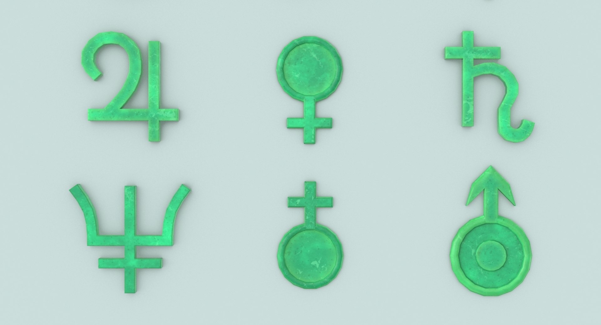 Astrological Symbols Jade 3D - TurboSquid 1352469