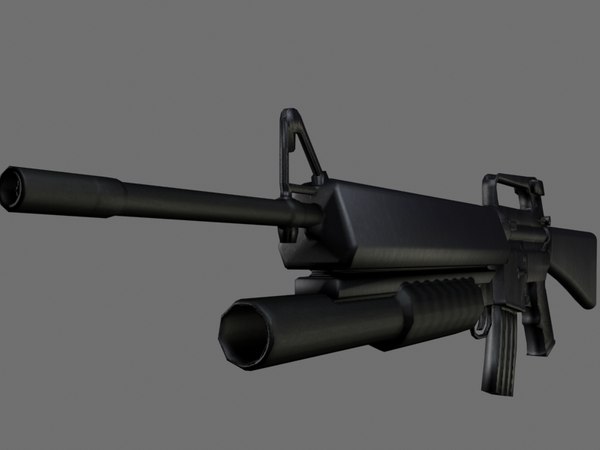 3d obj m16a2 grenade launcher