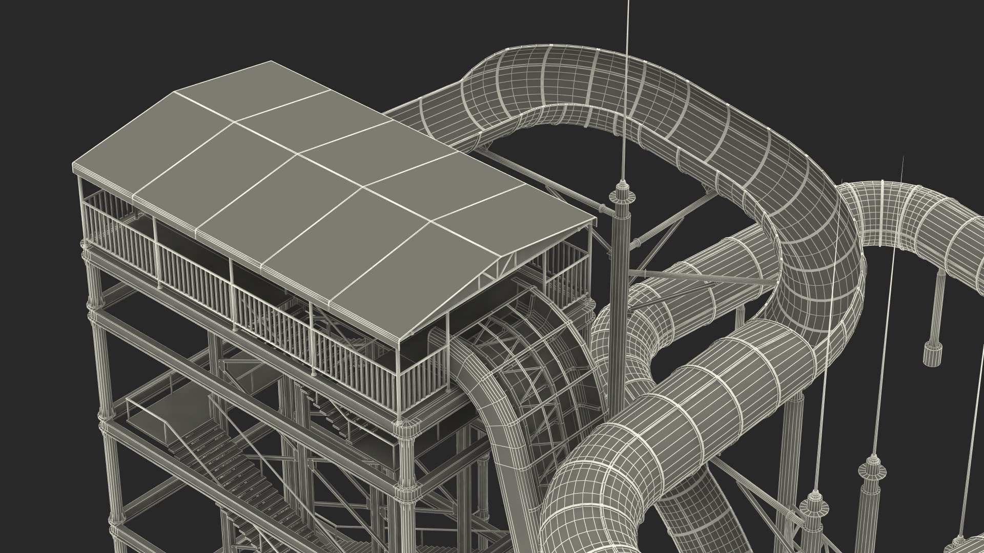 3D abyss funnel water slide model - TurboSquid 1505558