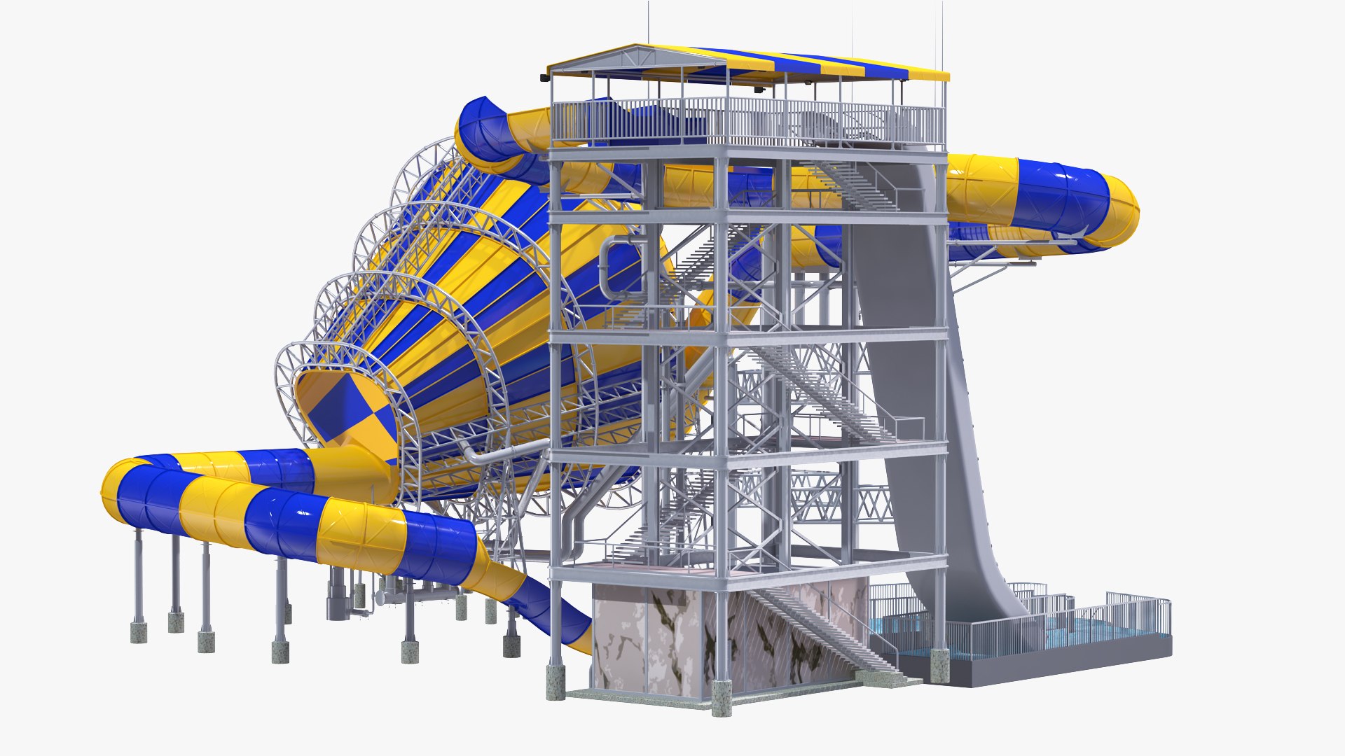 3D abyss funnel water slide model - TurboSquid 1505558