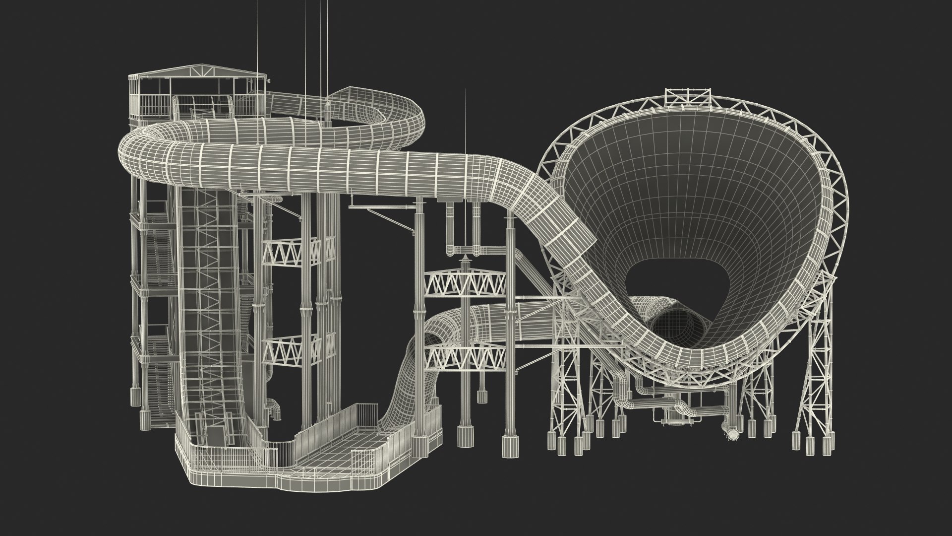 3D abyss funnel water slide model - TurboSquid 1505558
