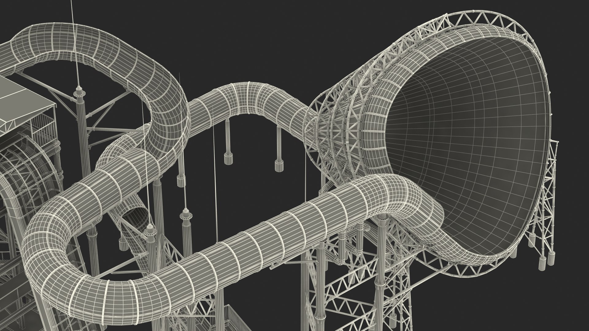 3D abyss funnel water slide model - TurboSquid 1505558