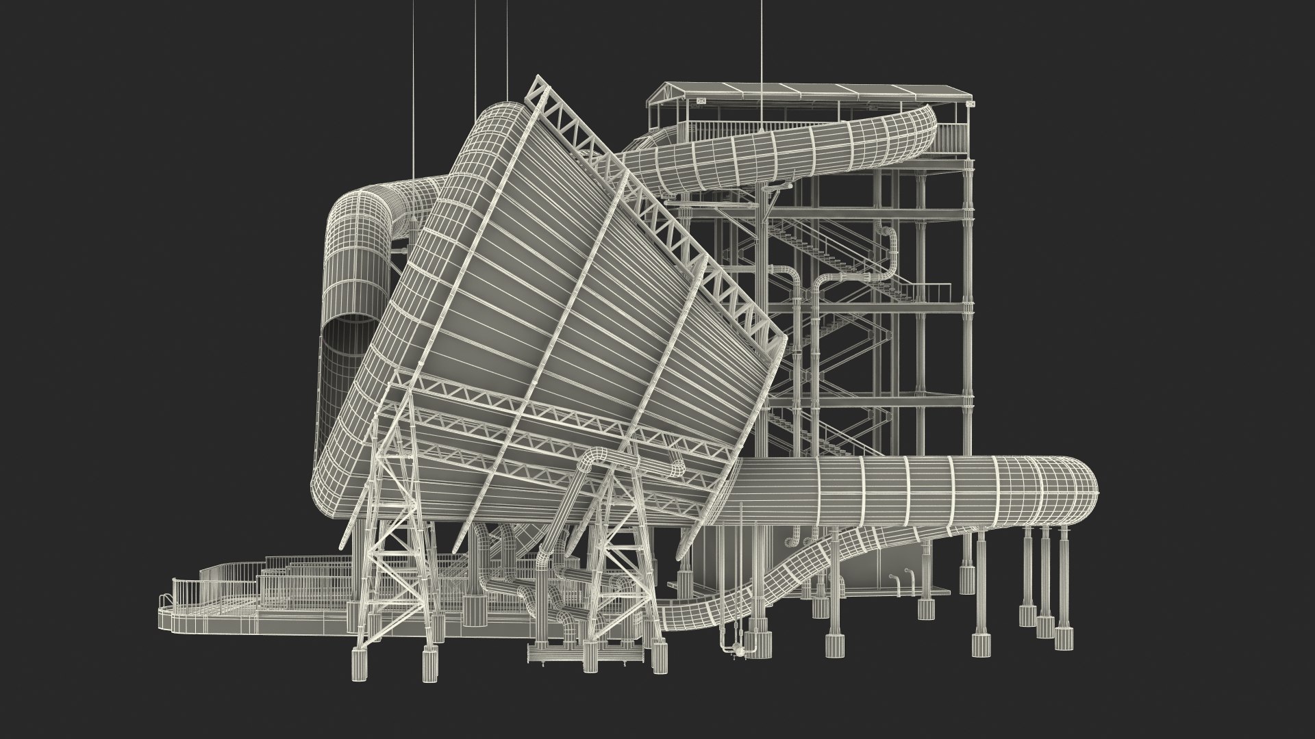 3D abyss funnel water slide model - TurboSquid 1505558