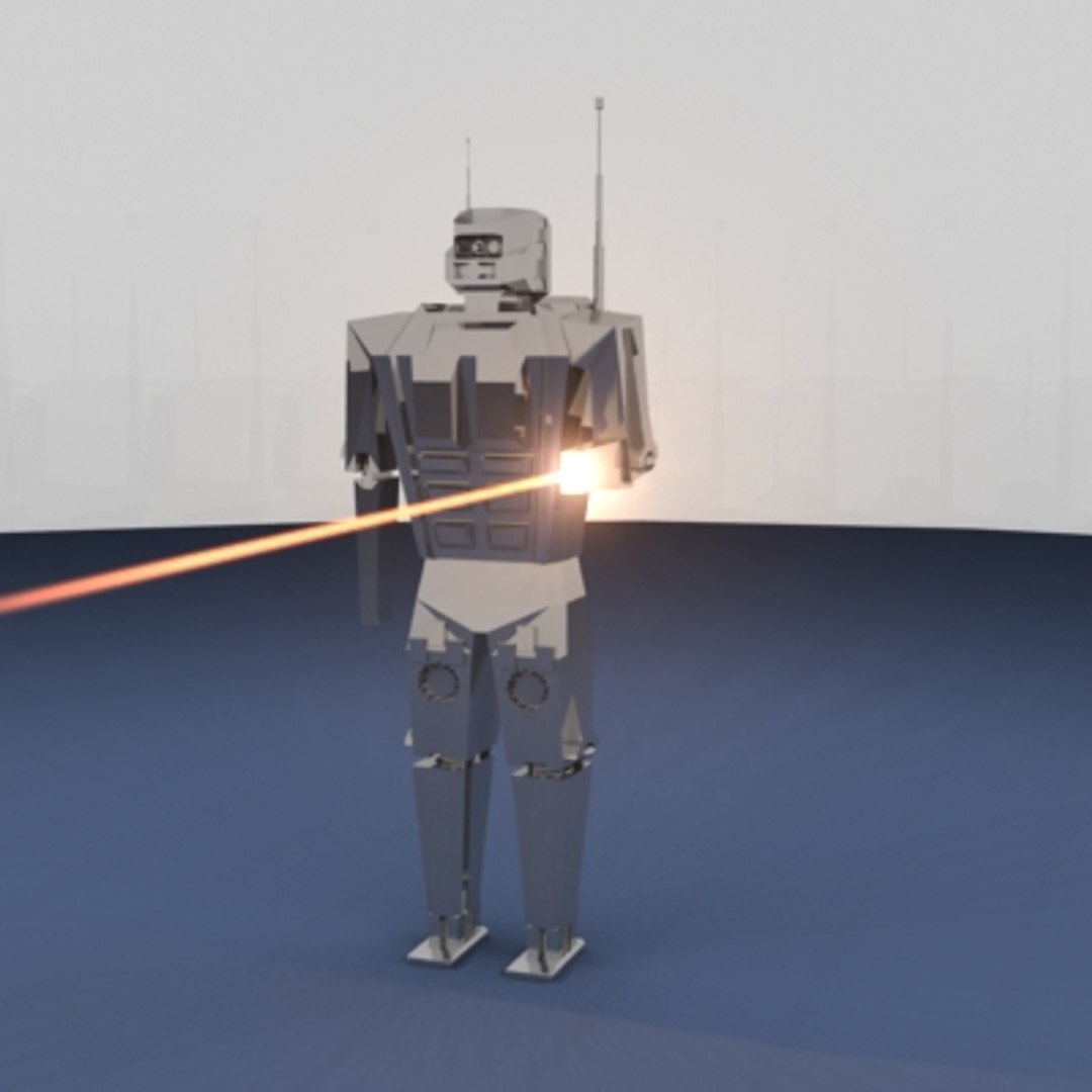3d Model Of Robot Laser Guns