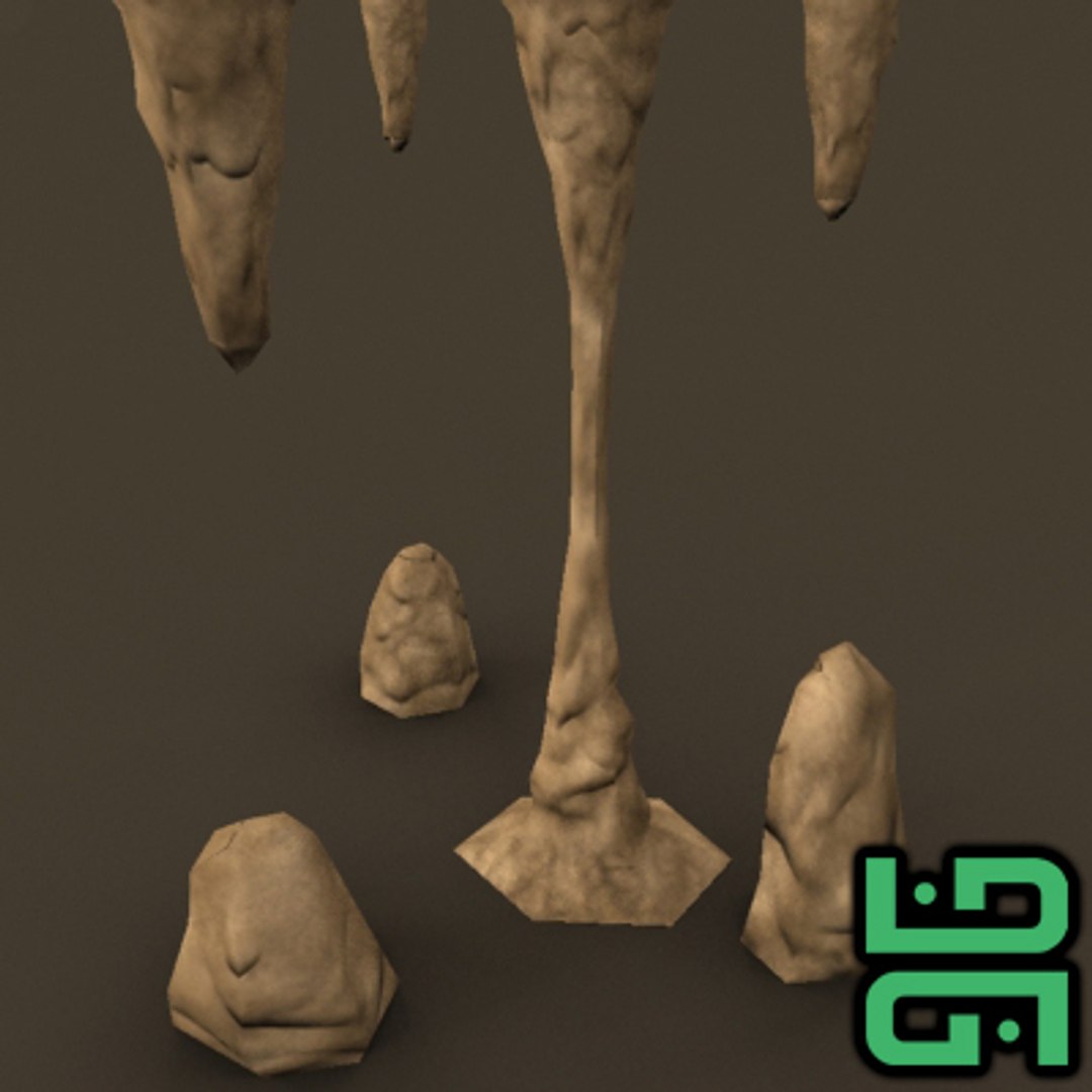 Cave Decorations Stalagmites 3d Model
