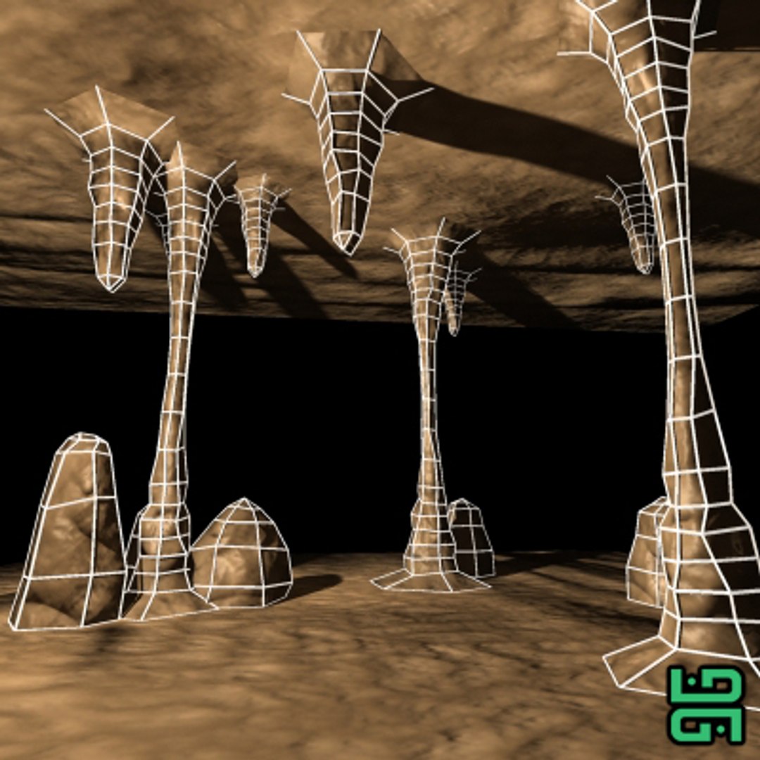 Cave Decorations Stalagmites 3d Model