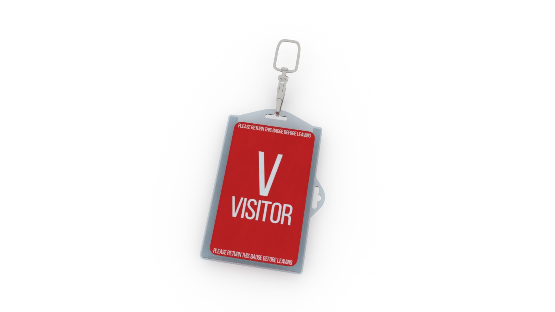 3D Visitor Card In Lanyard - Includes Texture - Pass - 3D Asset Model ...