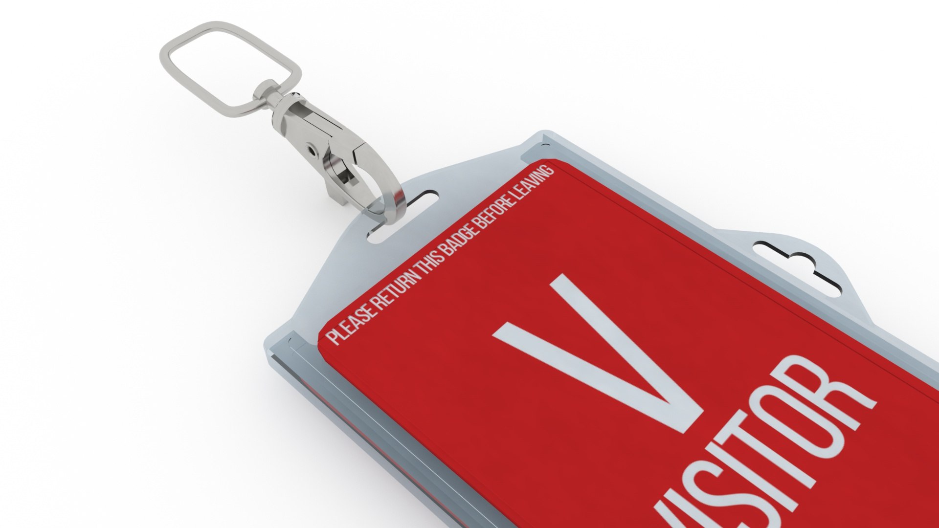3D Visitor Card In Lanyard - Includes Texture - Pass - 3D Asset Model ...