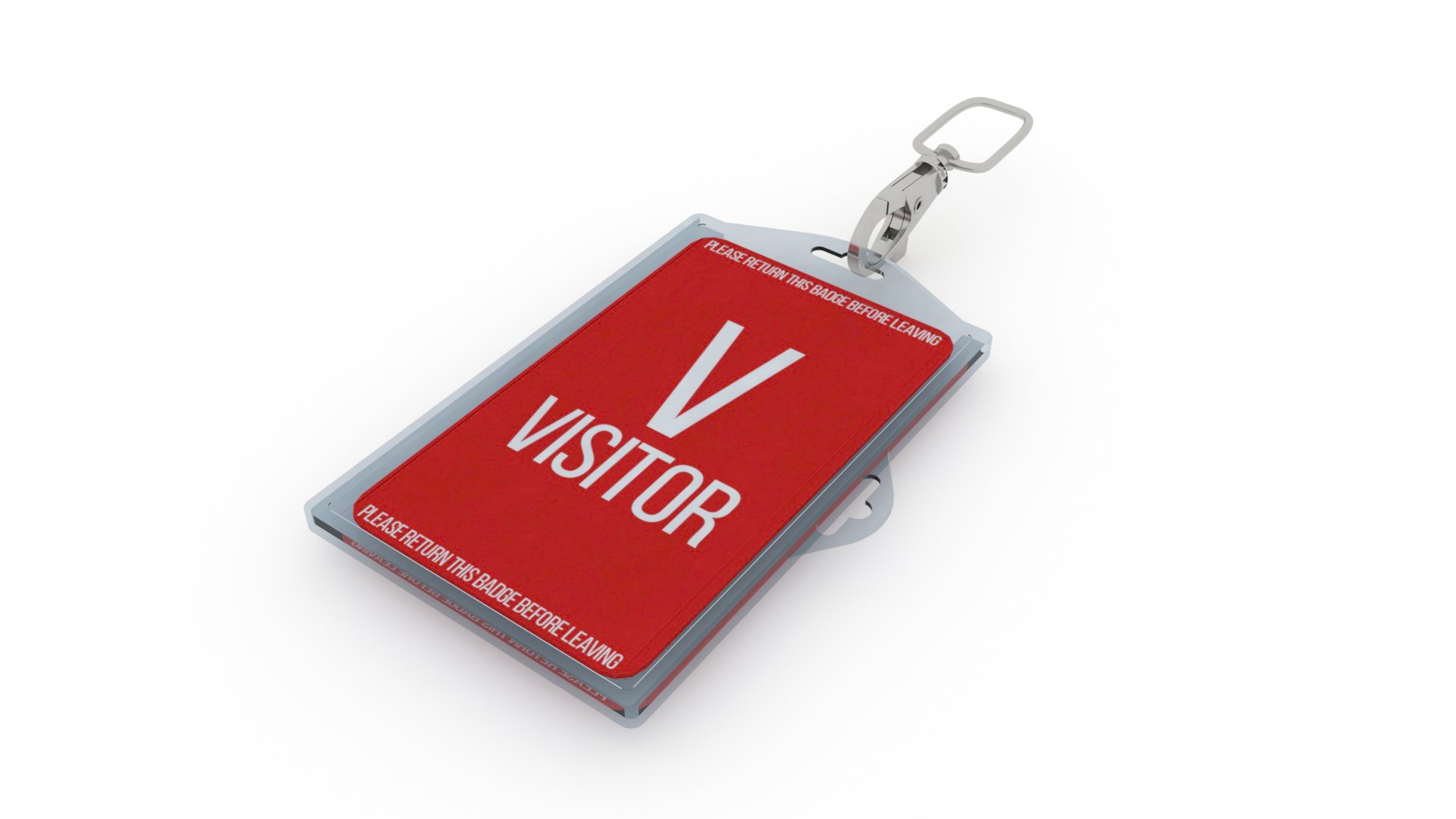 3D Visitor Card In Lanyard - Includes Texture - Pass - 3D Asset Model ...