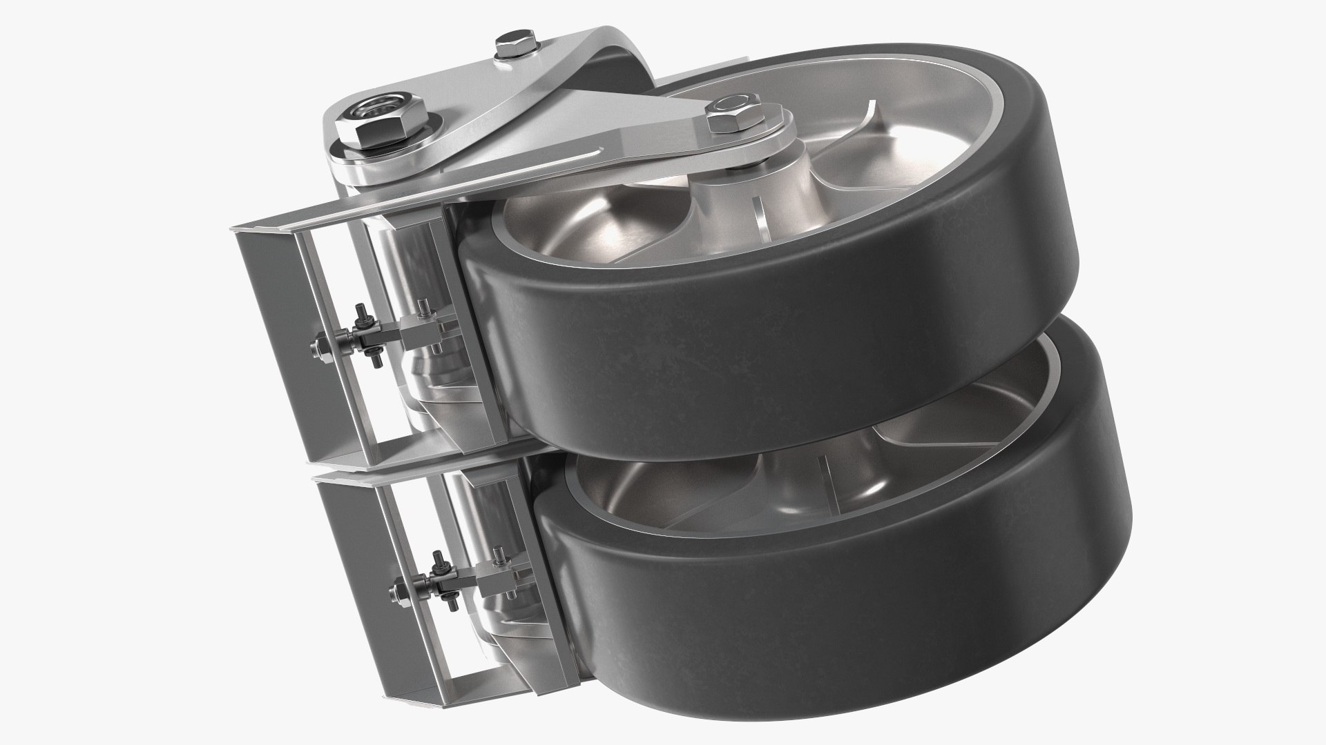 3D Twin Wheel Swivel Caster with Brake - TurboSquid 1788005