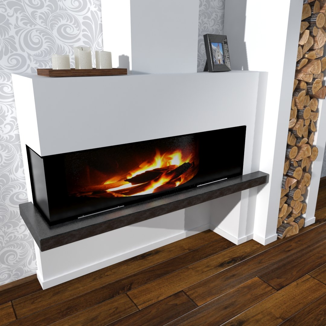 3d Realistic Fireplace