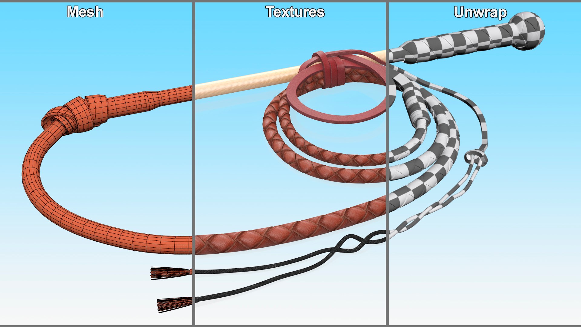 3D Model Leather Whip Coiled Brown Rigged - TurboSquid 2211552