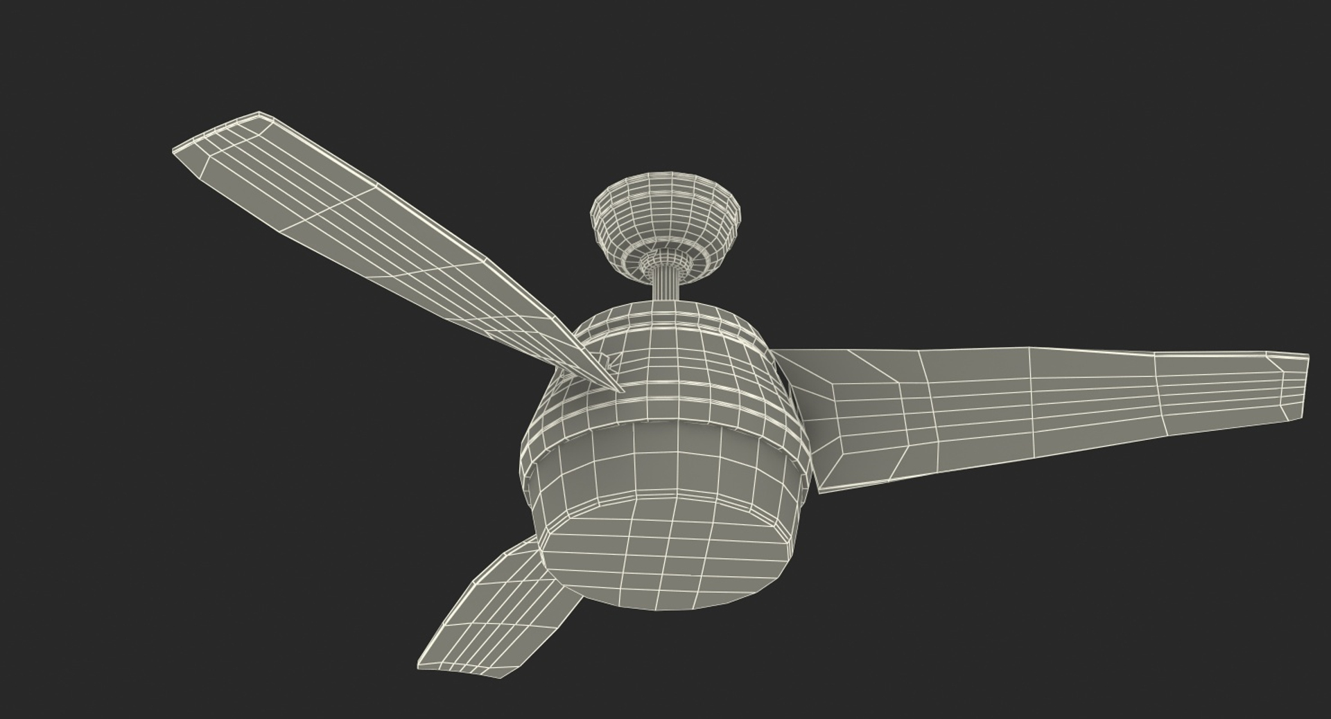 3-blade Ceiling Fan 3D Model - TurboSquid 1407655
