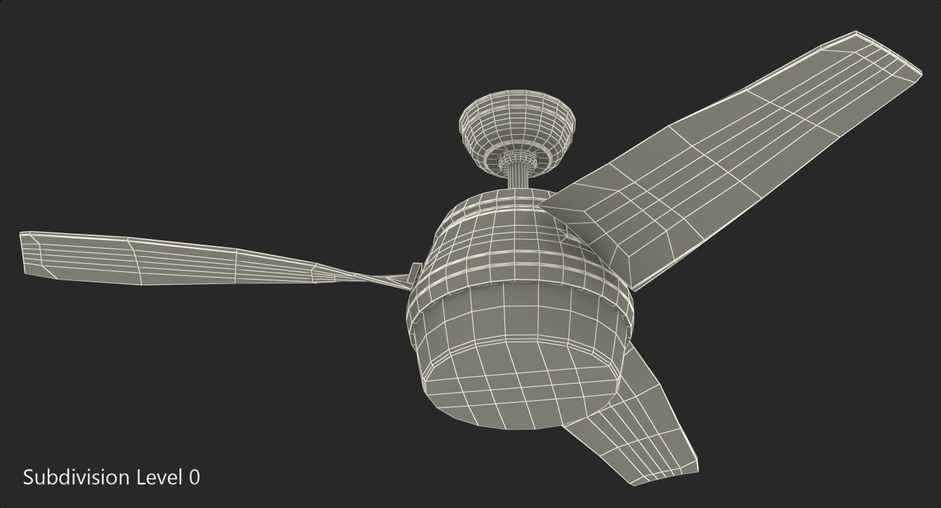 3-blade ceiling fan 3D model - TurboSquid 1407655
