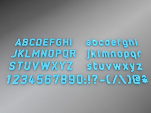 3d model font letter alphabet