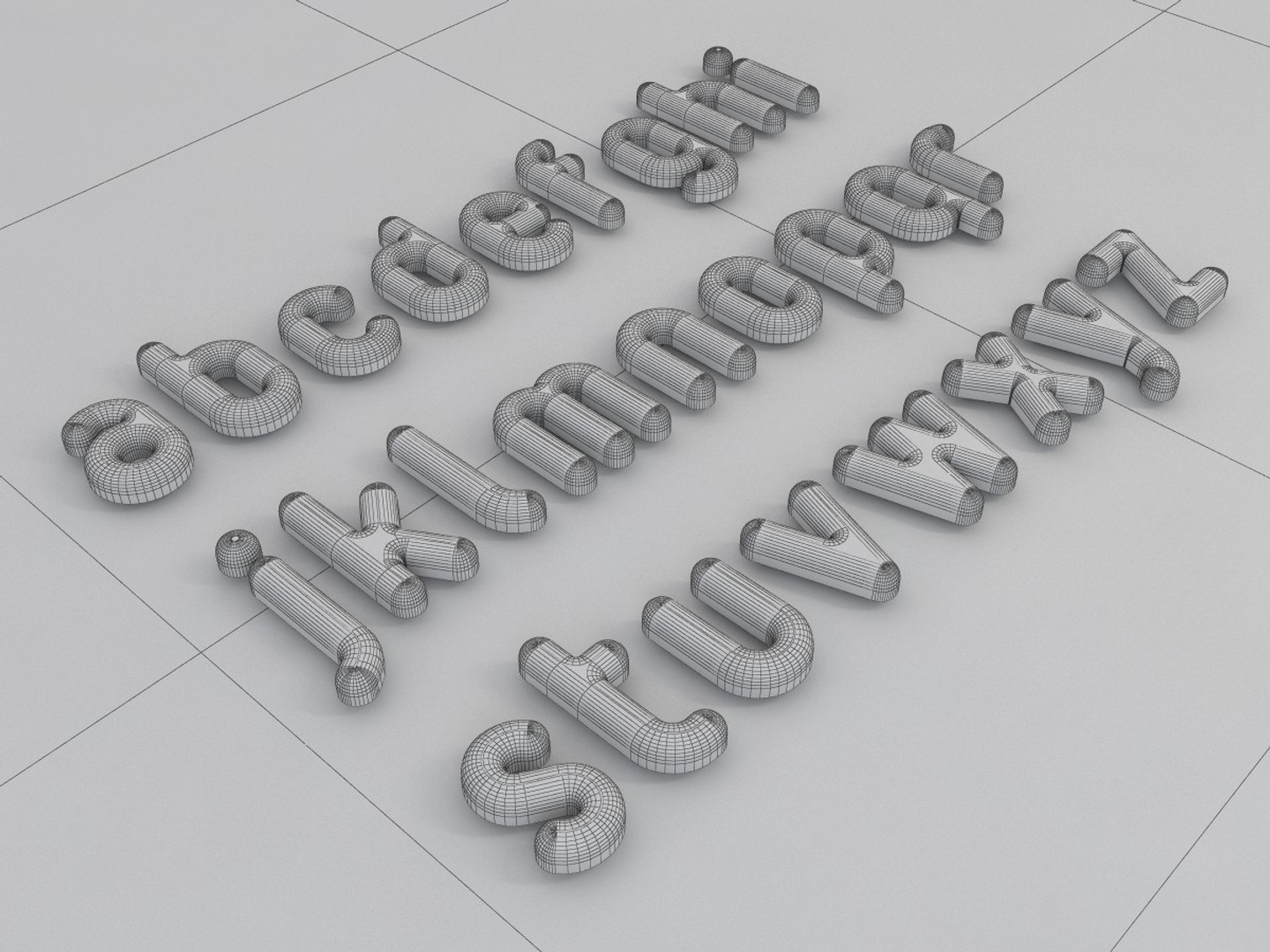 3d model font letter alphabet