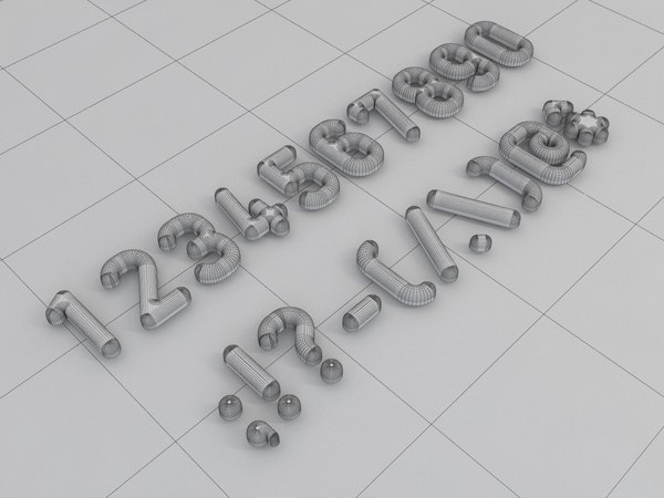3d model font letter alphabet