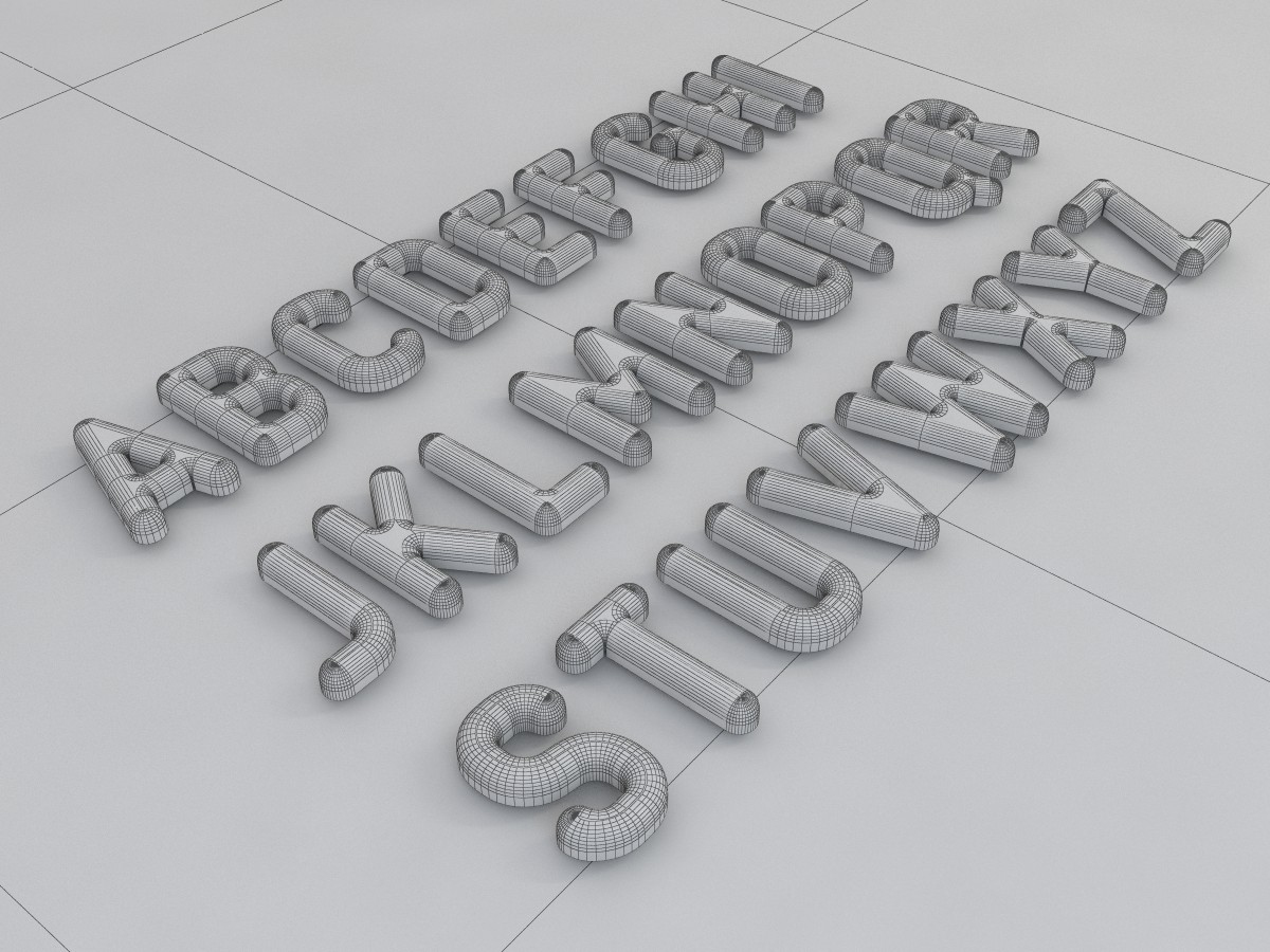 3d model font letter alphabet