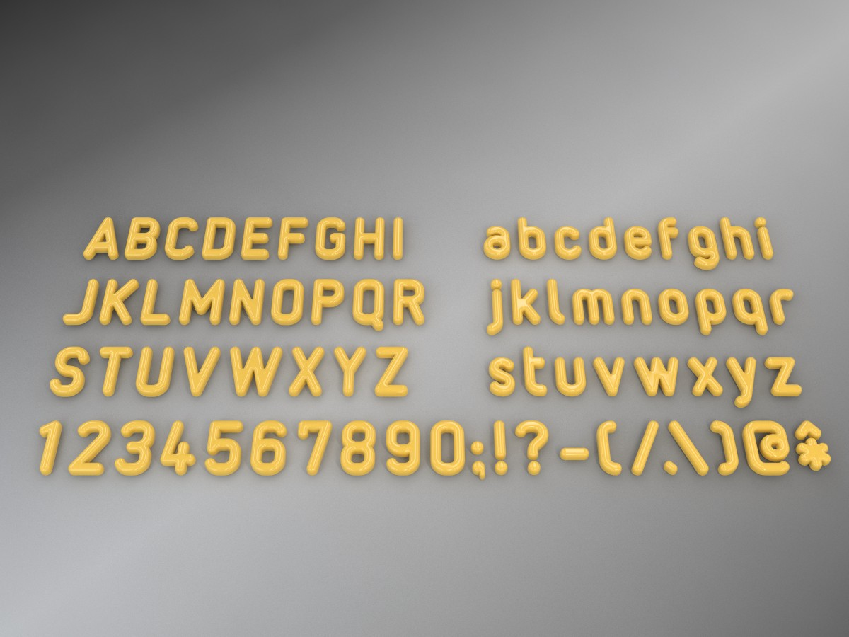 3d model font letter alphabet