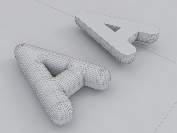 3d model font letter alphabet