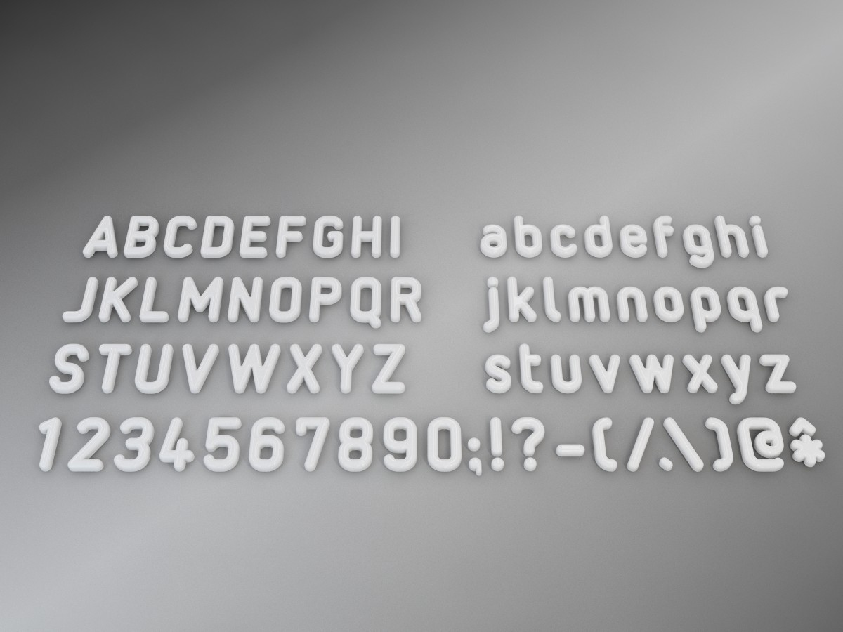 3d model font letter alphabet