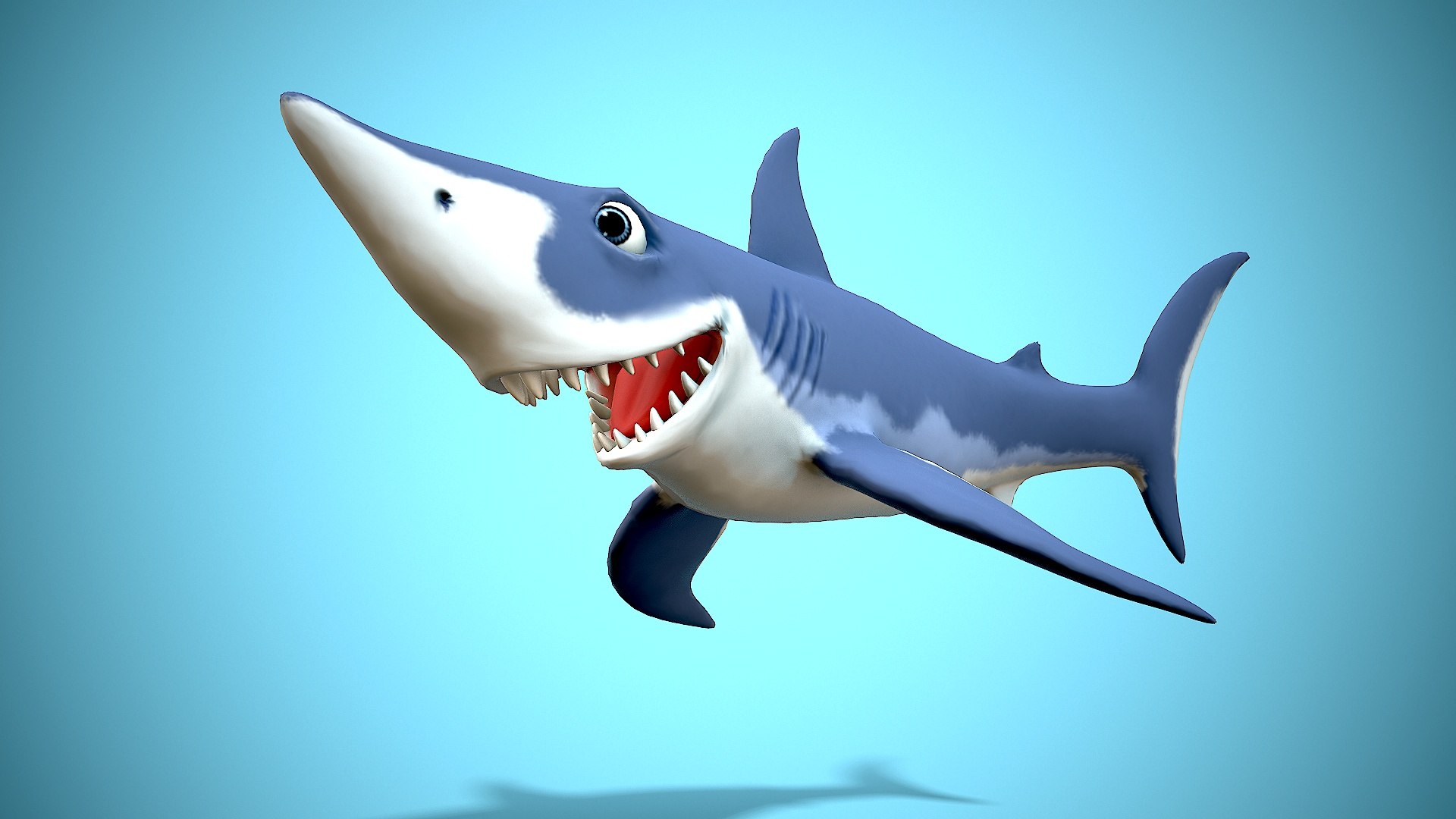 3D Model Cartoon Mako Shark - TurboSquid 2123344