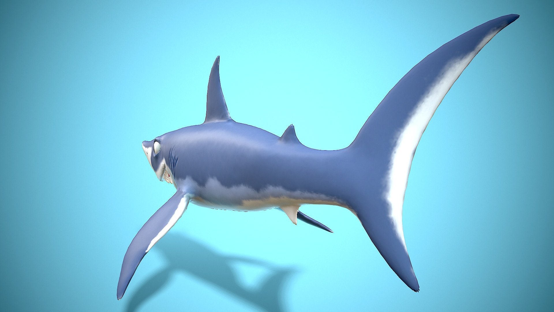 3D Model Cartoon Mako Shark - TurboSquid 2123344