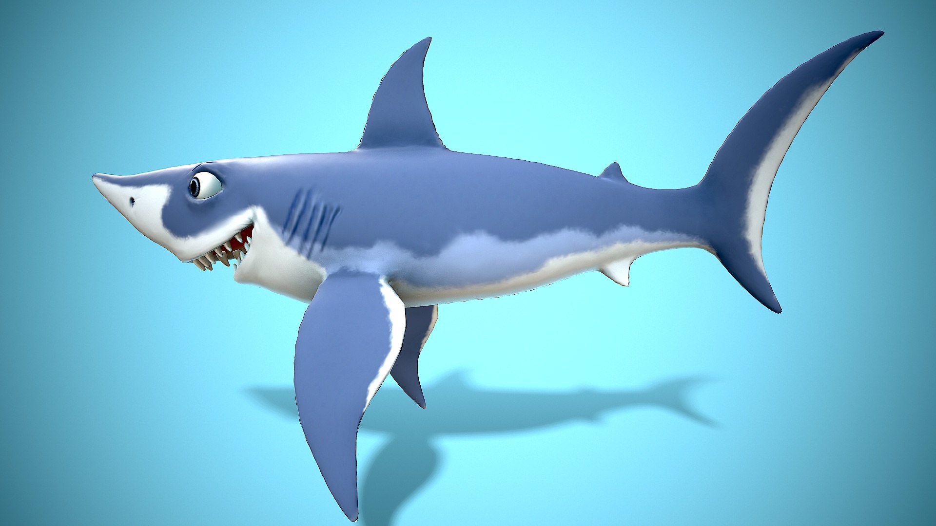 3D Model Cartoon Mako Shark - TurboSquid 2123344