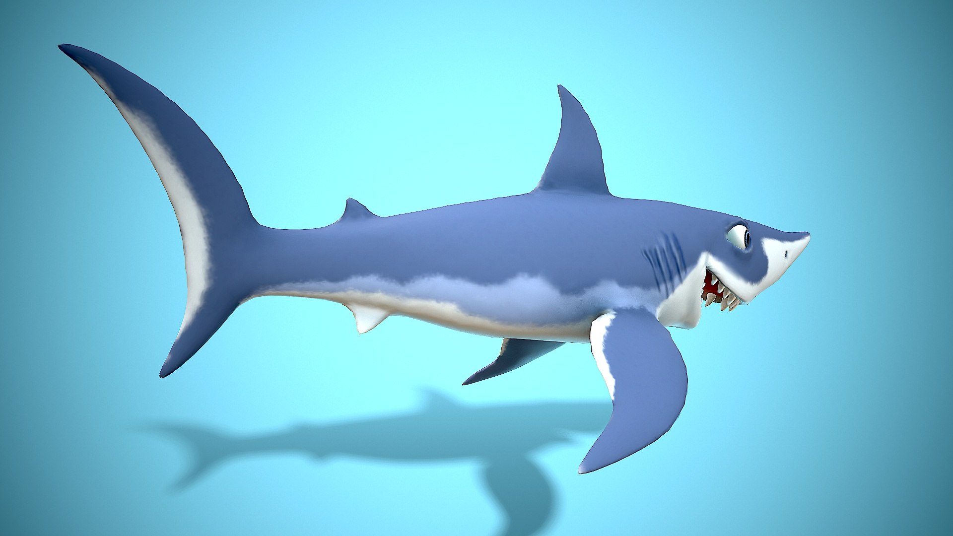 3D Model Cartoon Mako Shark - TurboSquid 2123344