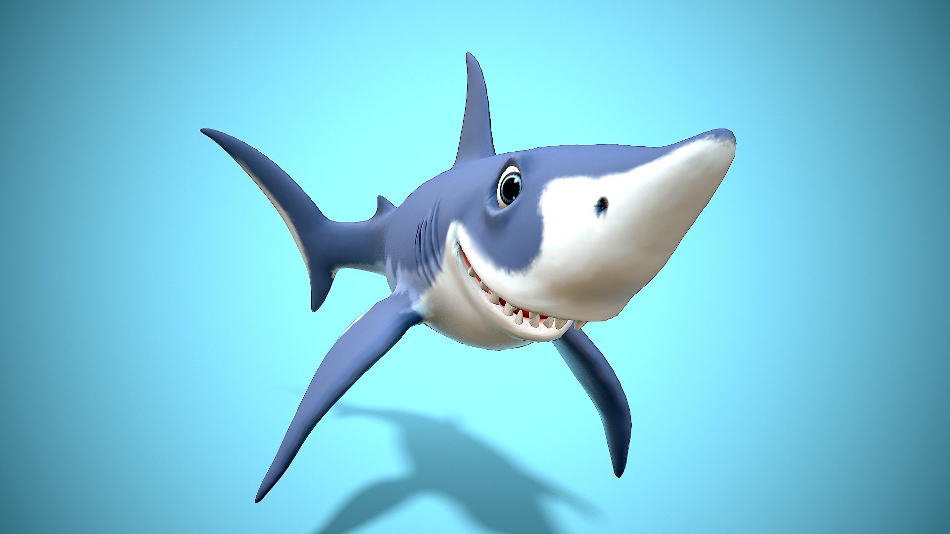 3D Model Cartoon Mako Shark - TurboSquid 2123344