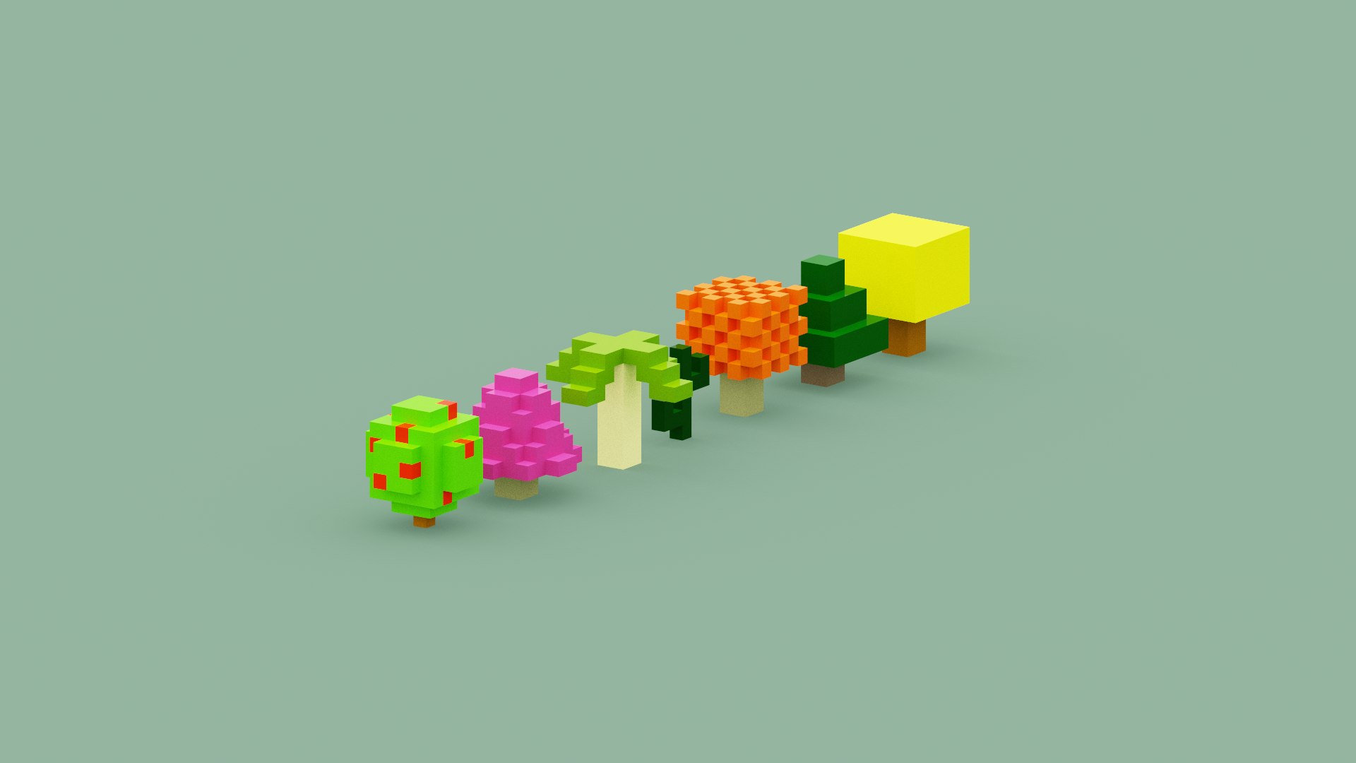 Voxel Trees 3D Model - TurboSquid 1935649