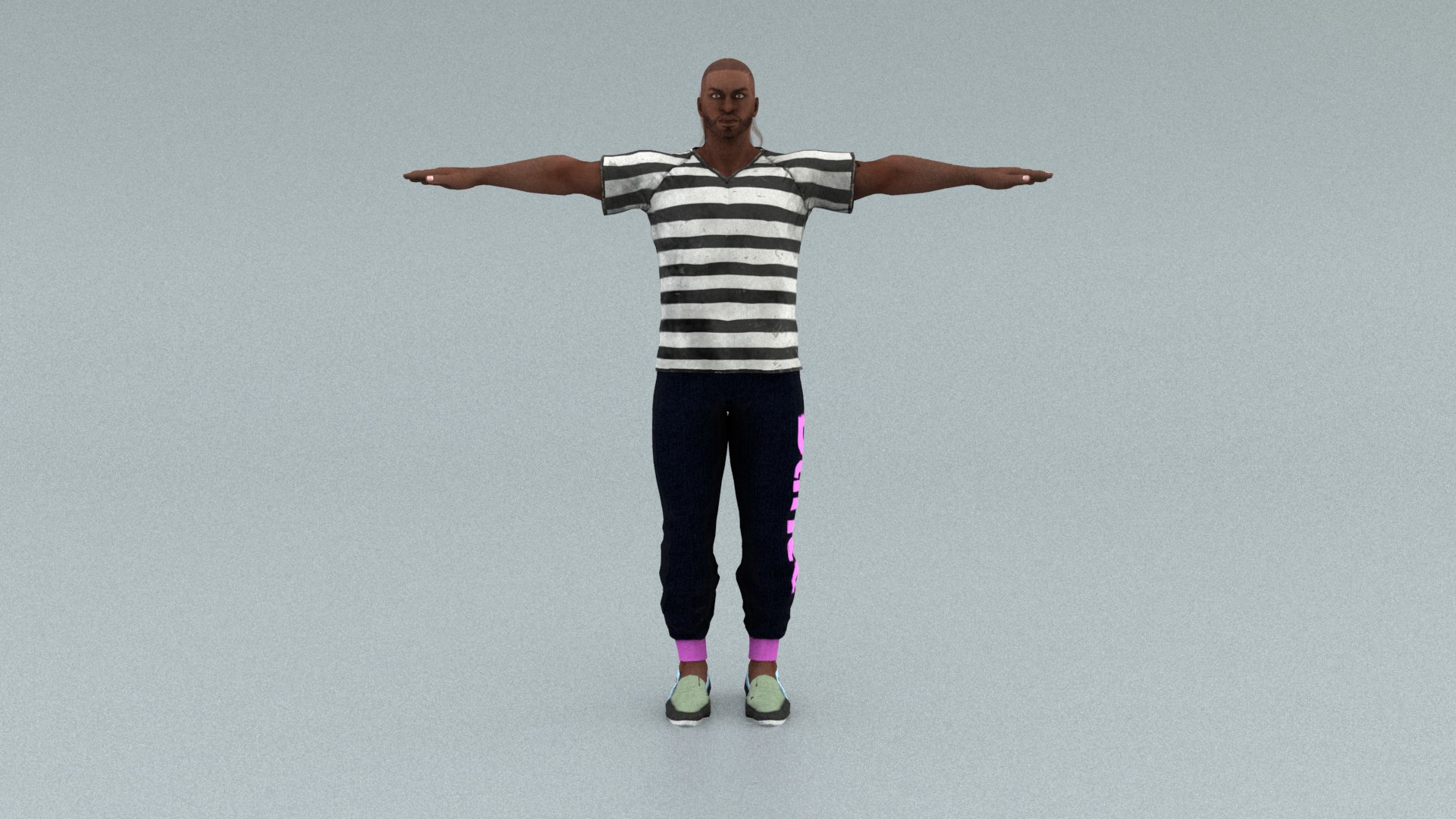 3D Model Laos Black Athletic Male - TurboSquid 2054425