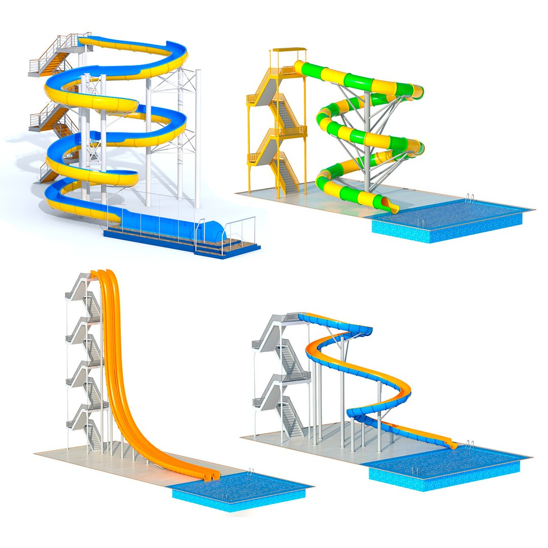 Water Slide Collection Model - TurboSquid 2163288