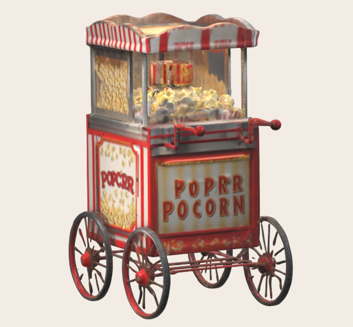 Popcorn Machine Cart Model - TurboSquid 2365402