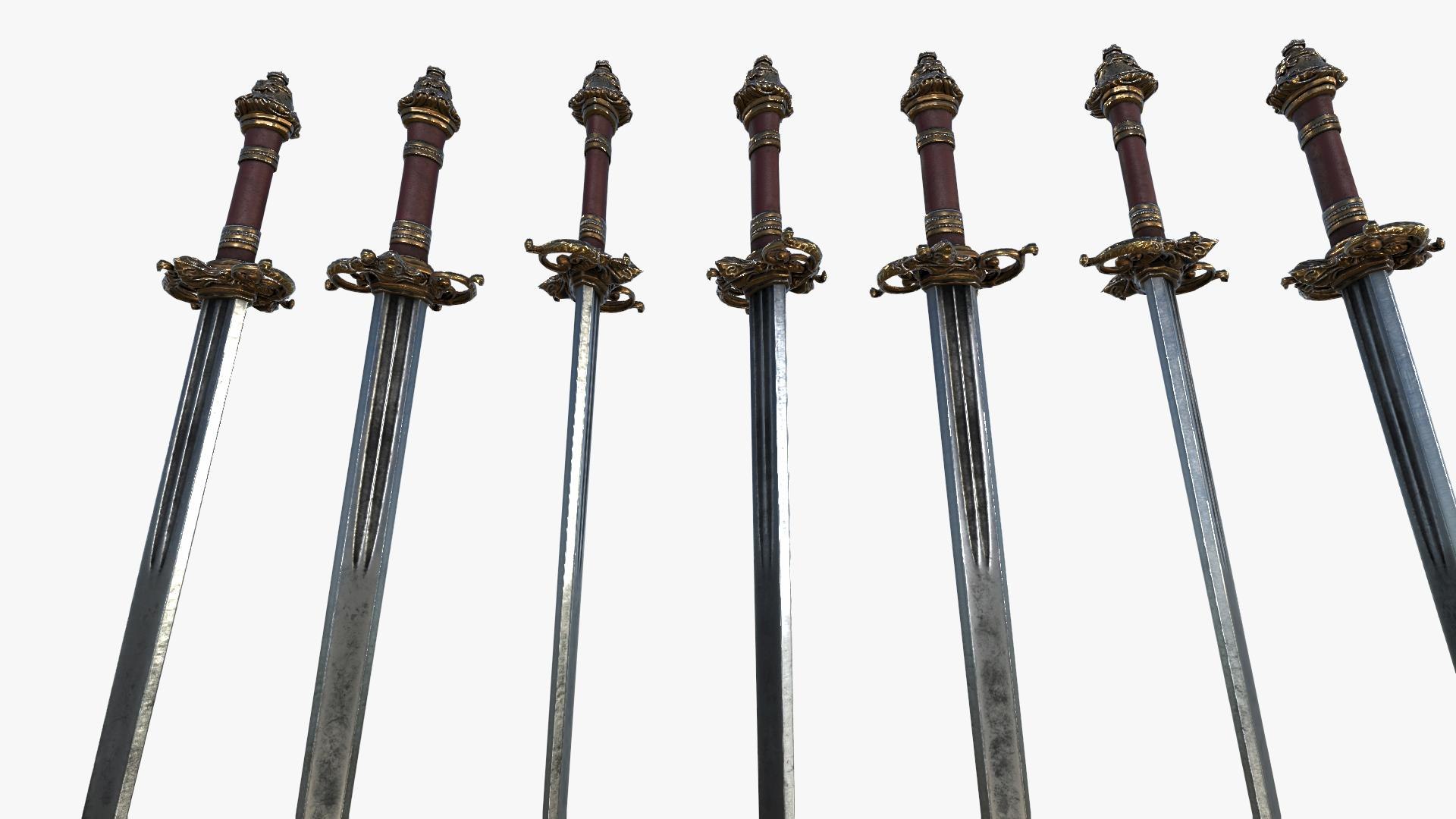 Fantasy Sword RPG Katzbalger Arming Sword Dagesse Cinquedea Sword Knife ...