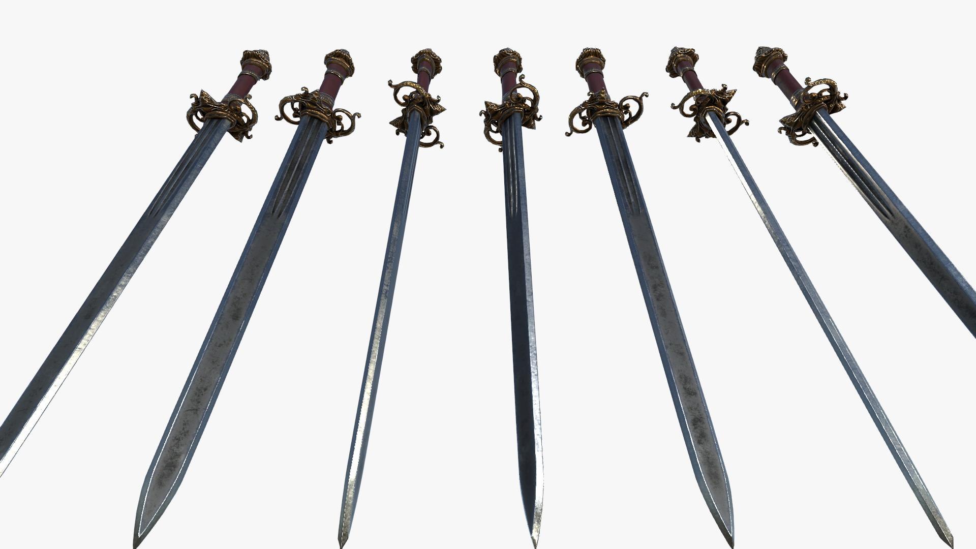 Fantasy Sword RPG Katzbalger Arming Sword Dagesse Cinquedea Sword Knife ...