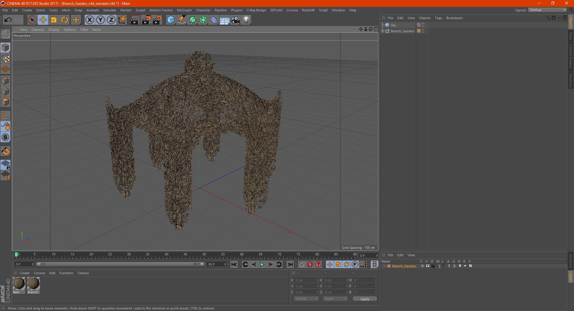 Branch gazebo 3D model - TurboSquid 1618827