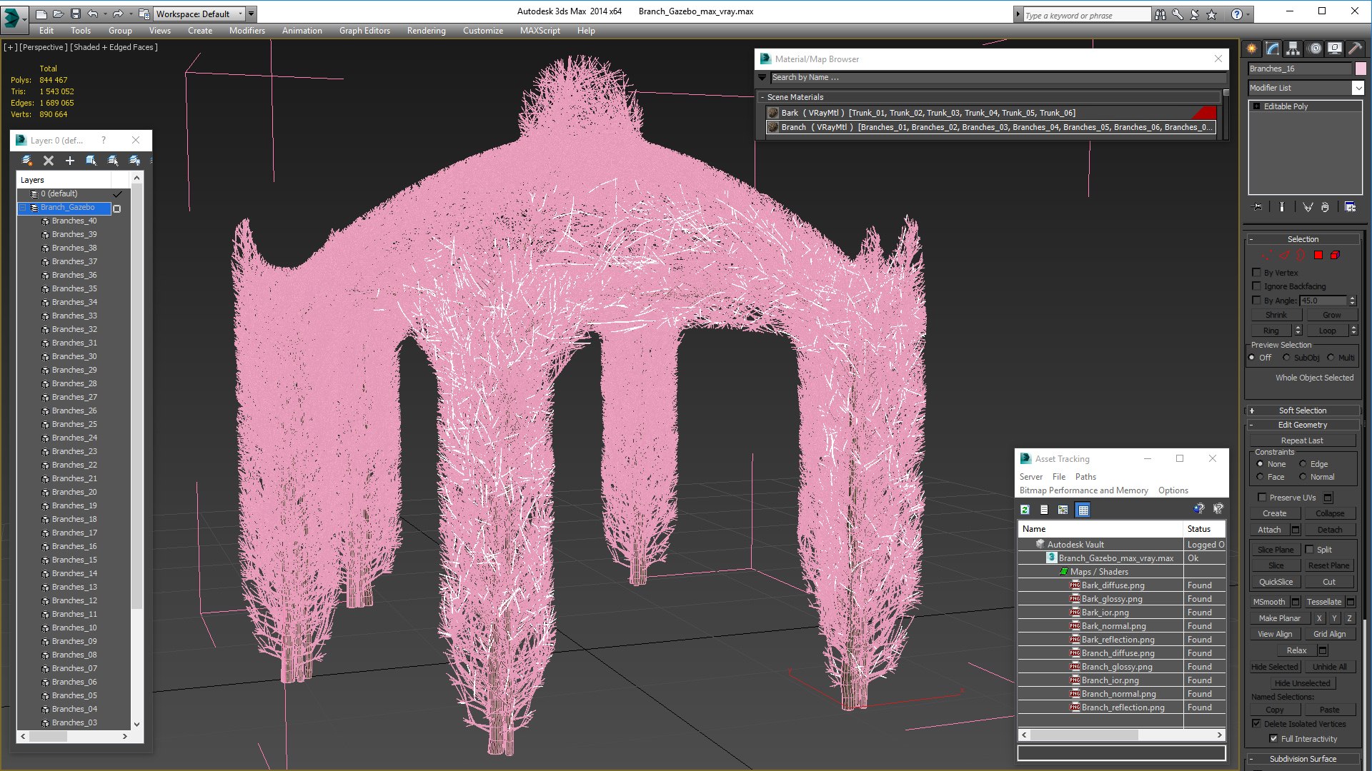Branch gazebo 3D model - TurboSquid 1618827