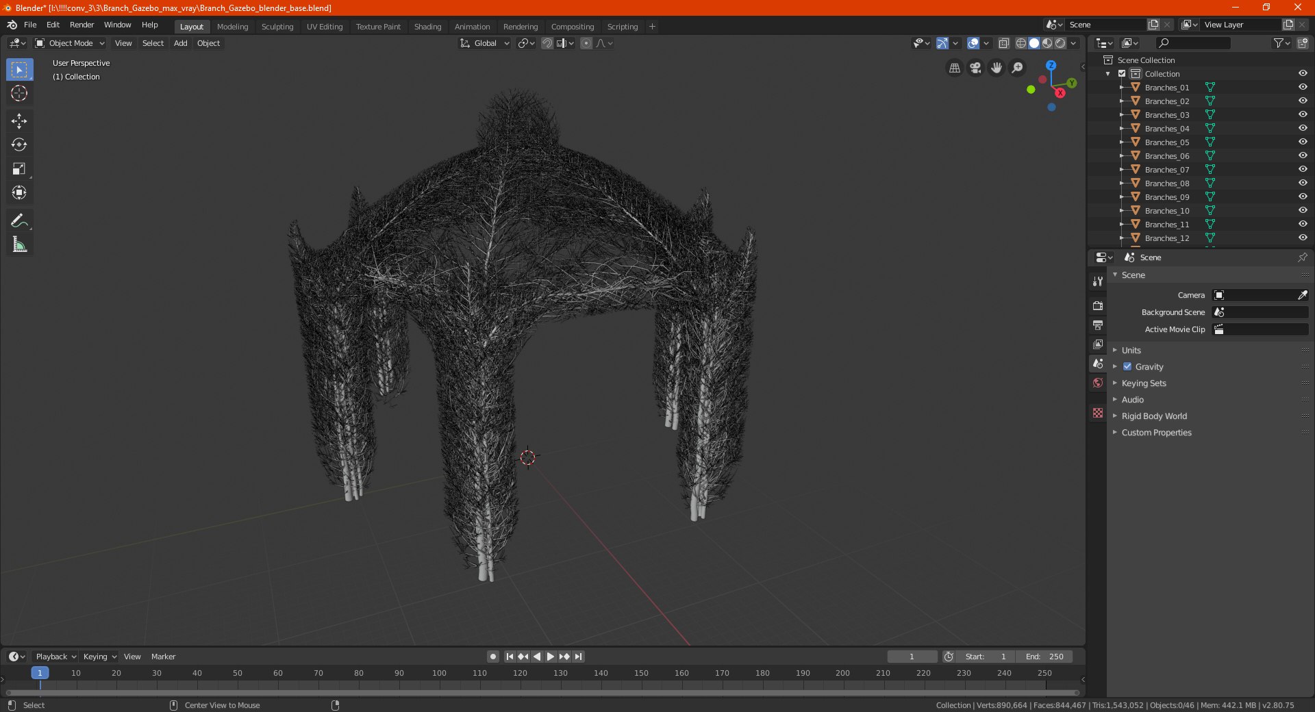 Branch gazebo 3D model - TurboSquid 1618827