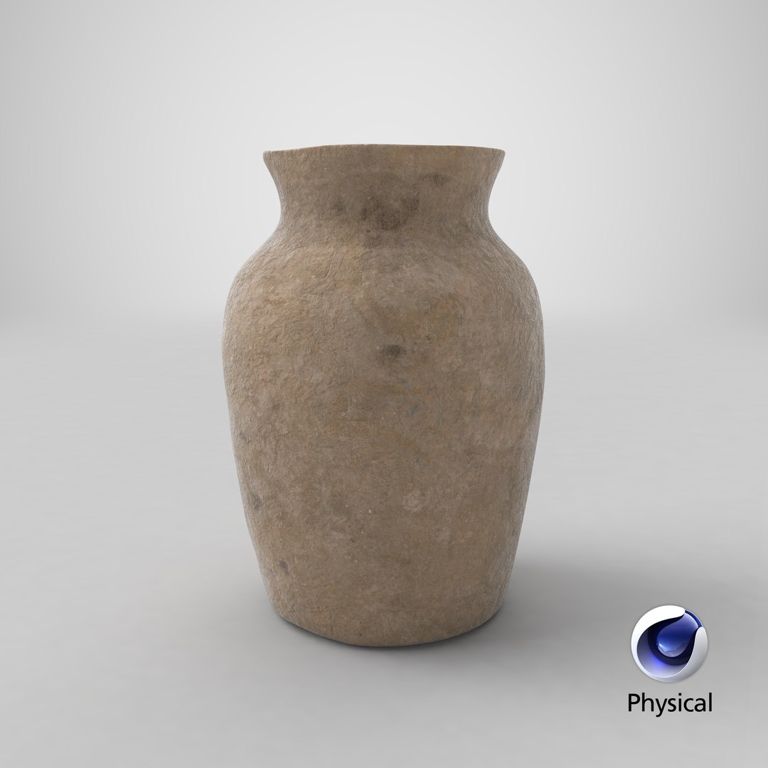 3D Beige Clay Vase - TurboSquid 1996694