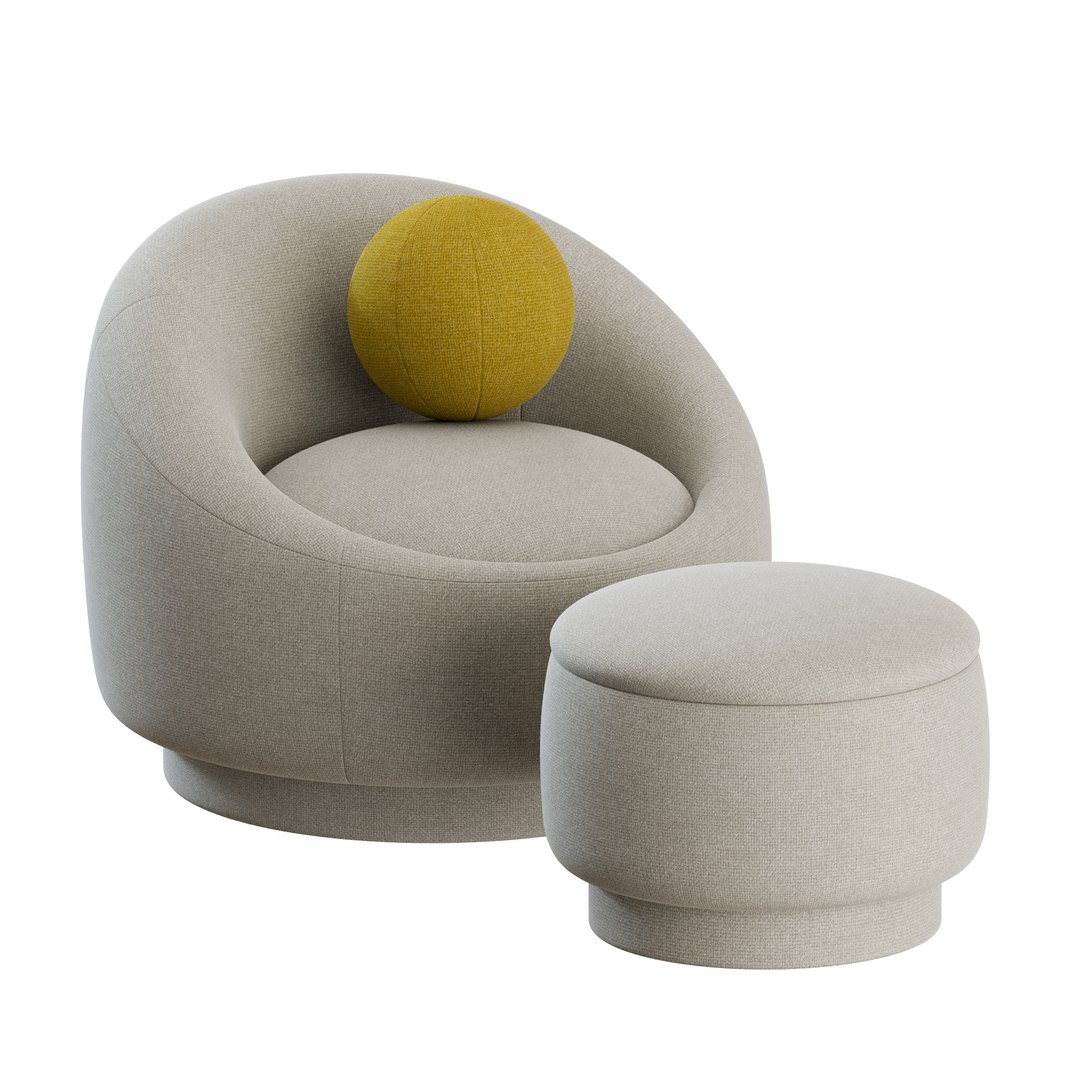 Berlin Armchair Ottoman By Pierre Frey 3D Model - TurboSquid 2222864