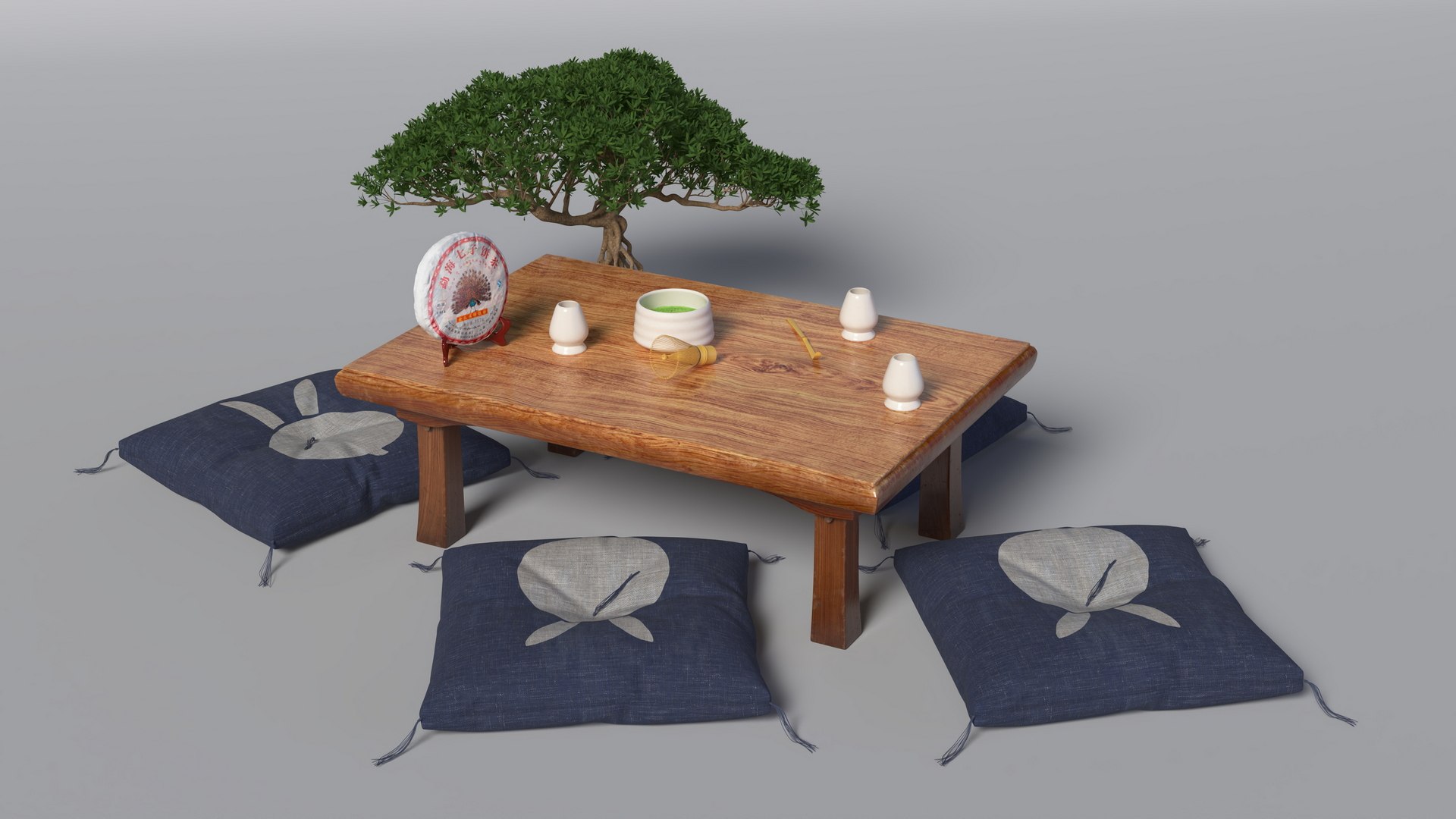 3D Asian Tea Table Set - TurboSquid 2290757