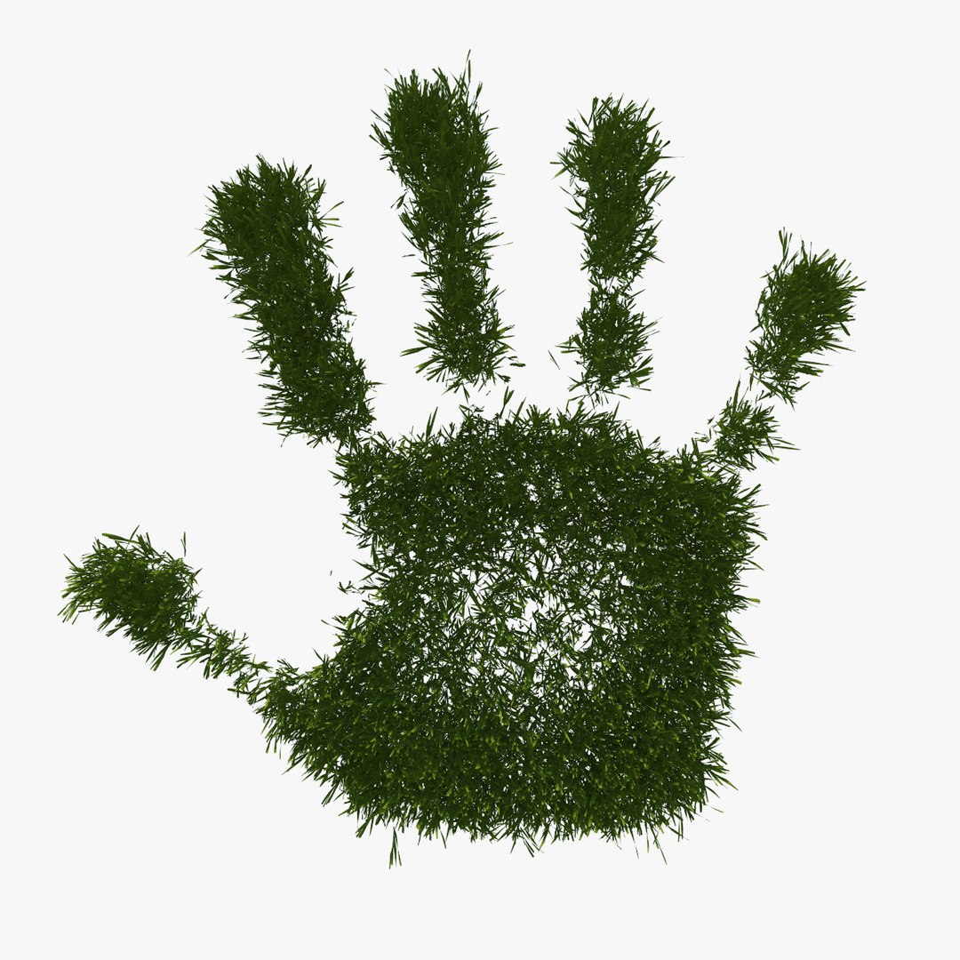3d model green peace hand
