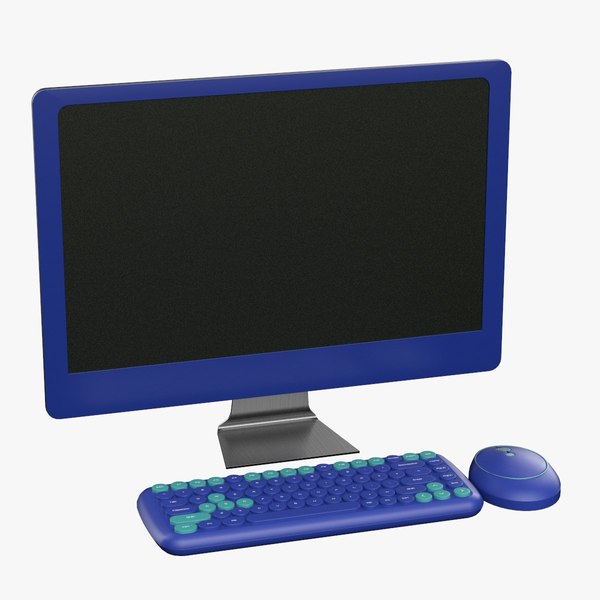 modelo 3d Conjunto De Pc Inalámbrico Monitor Teclado Ratón Guapo ...