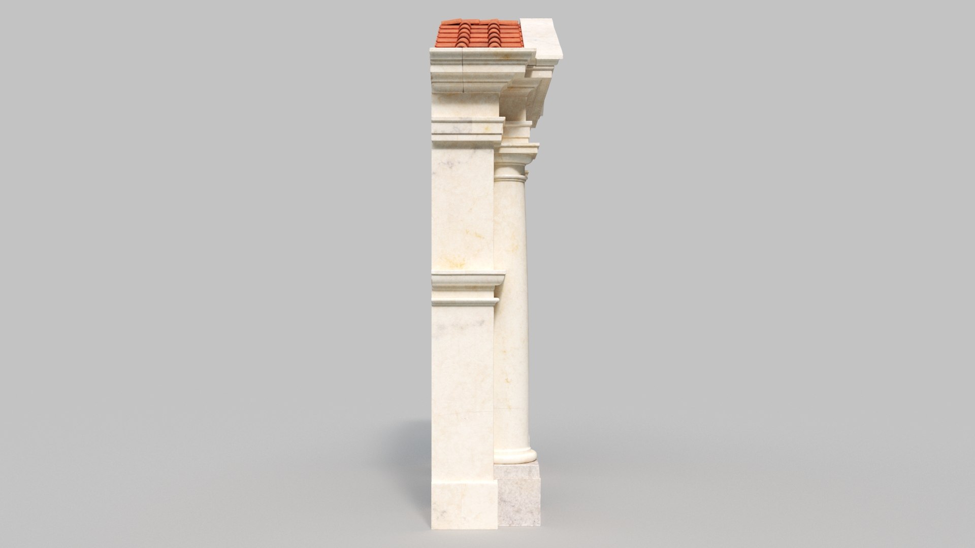 3D Classic Tuscan Entrance With Pediment Model - TurboSquid 1876819