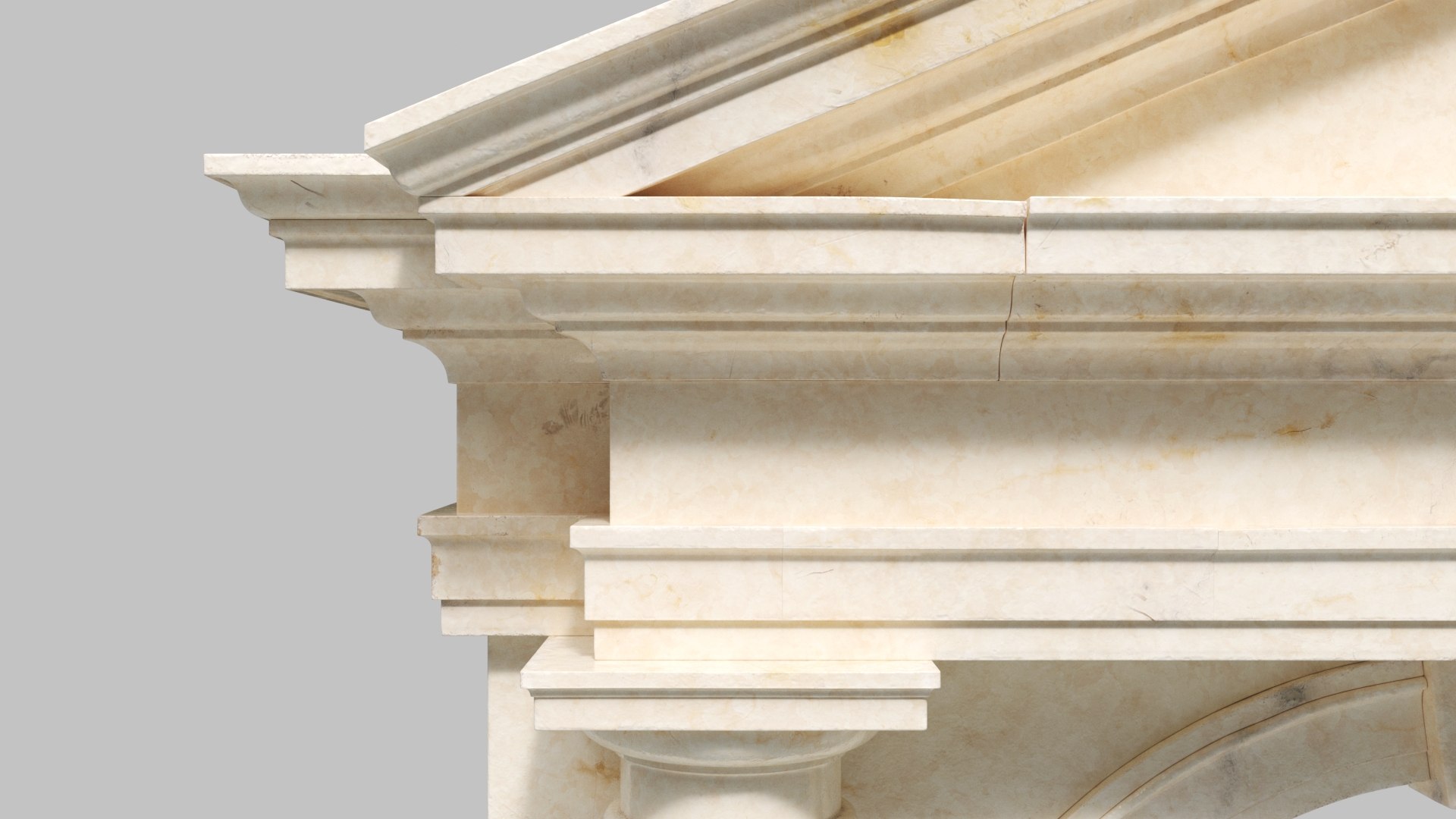 3D Classic Tuscan Entrance with Pediment model - TurboSquid 1876819