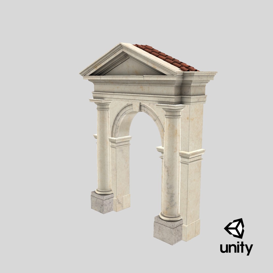 3D Classic Tuscan Entrance with Pediment model - TurboSquid 1876819