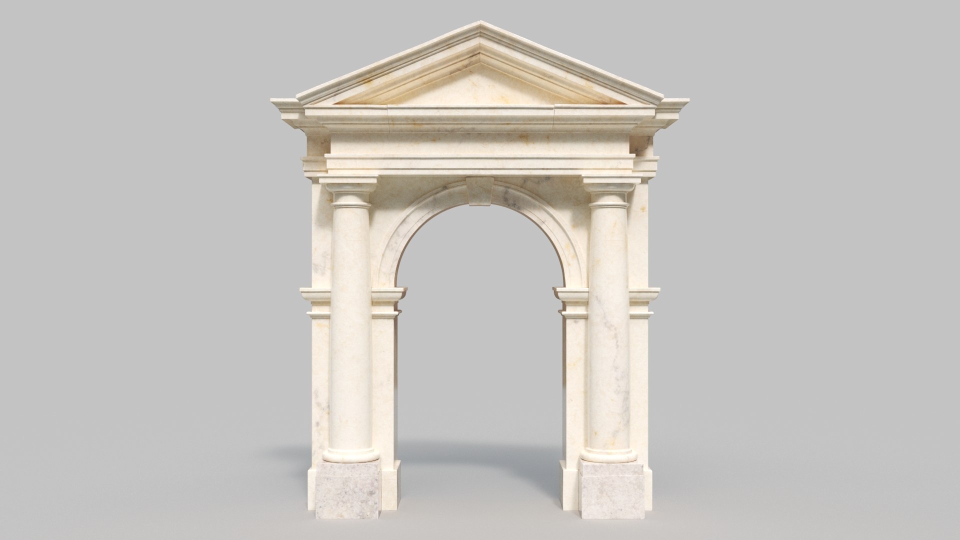 3D Classic Tuscan Entrance With Pediment Model - TurboSquid 1876819
